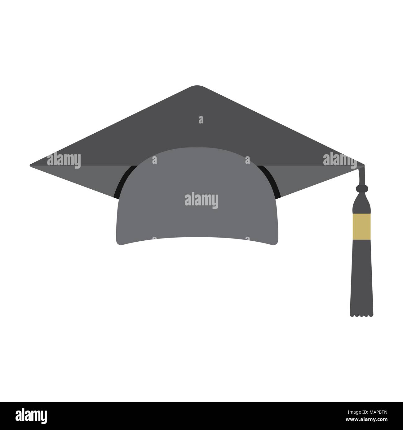 Cartoon Education Square Cap icon. Schools Supplies. Isolated Vector ...