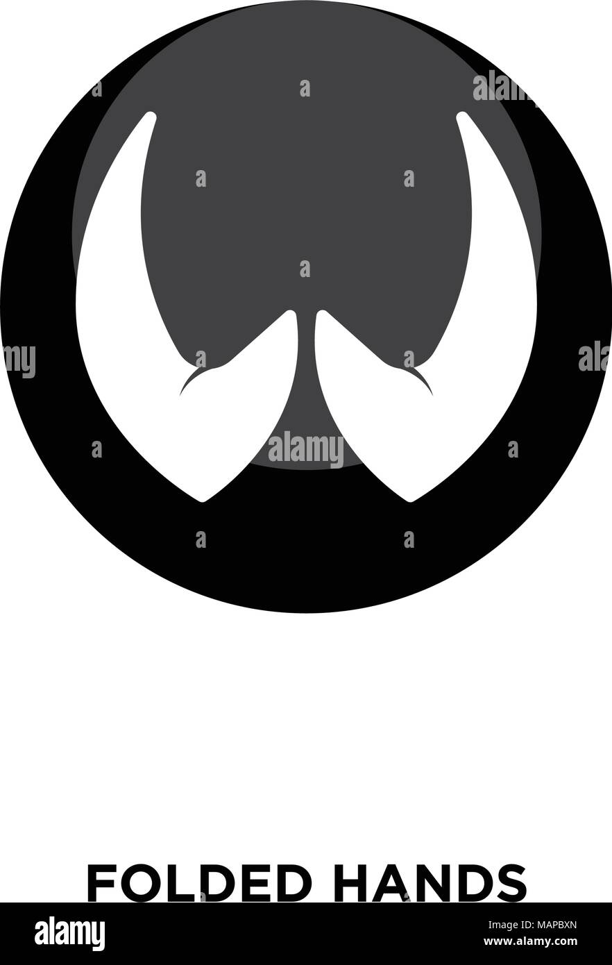 folded hands icon isolated on white background for your web, mobile and ...