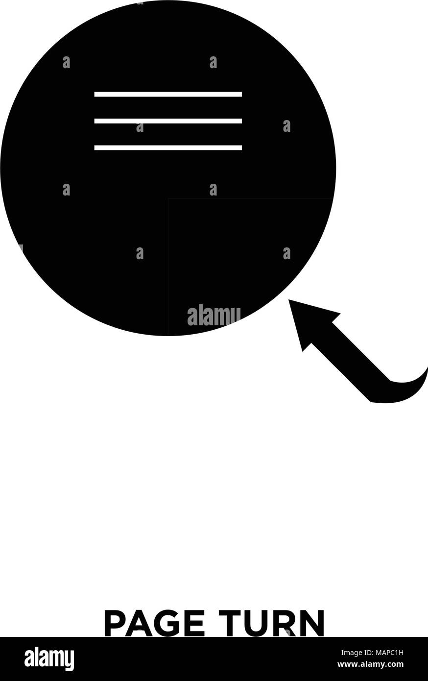 page turn icon isolated on white background for your web, mobile and ...