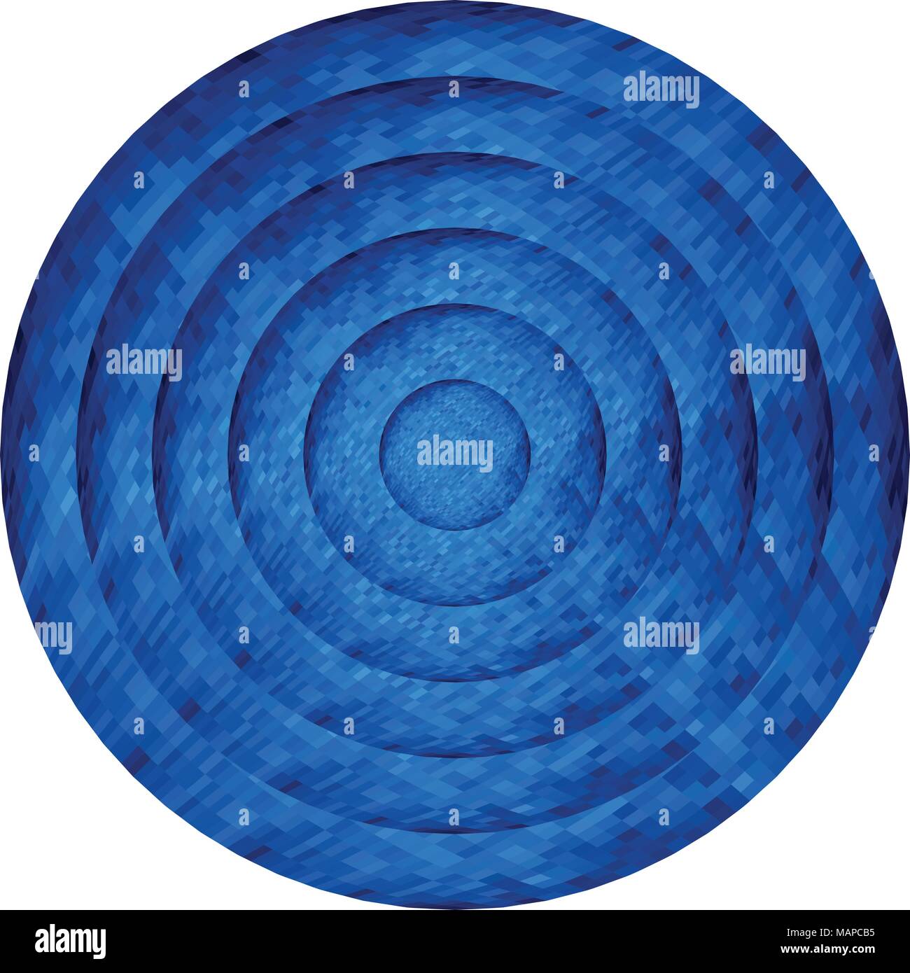 Concentric blue circles in mosaic - Illustration, Blue button in mosaic ...
