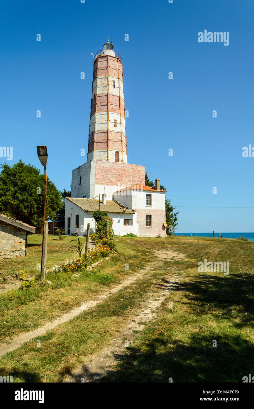 Famous lighthouse in Shabla against blue sky, Bulgaria Stock Photo - Alamy