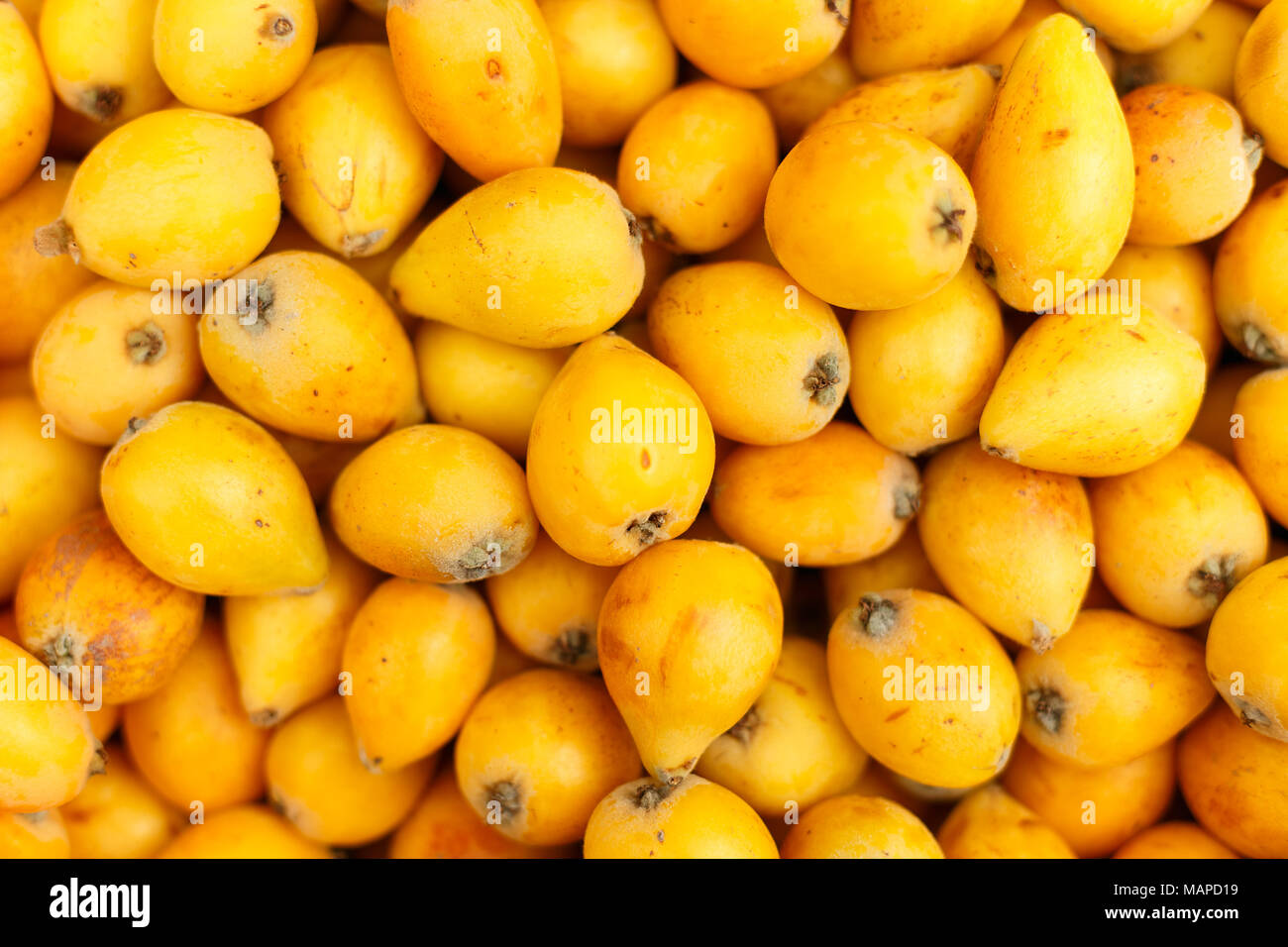 the fruits of loquat textured background, top view Stock Photo - Alamy