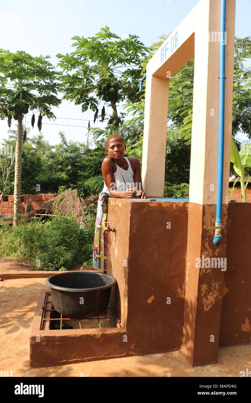 Girls pumping water from the well Stock Photo - Alamy