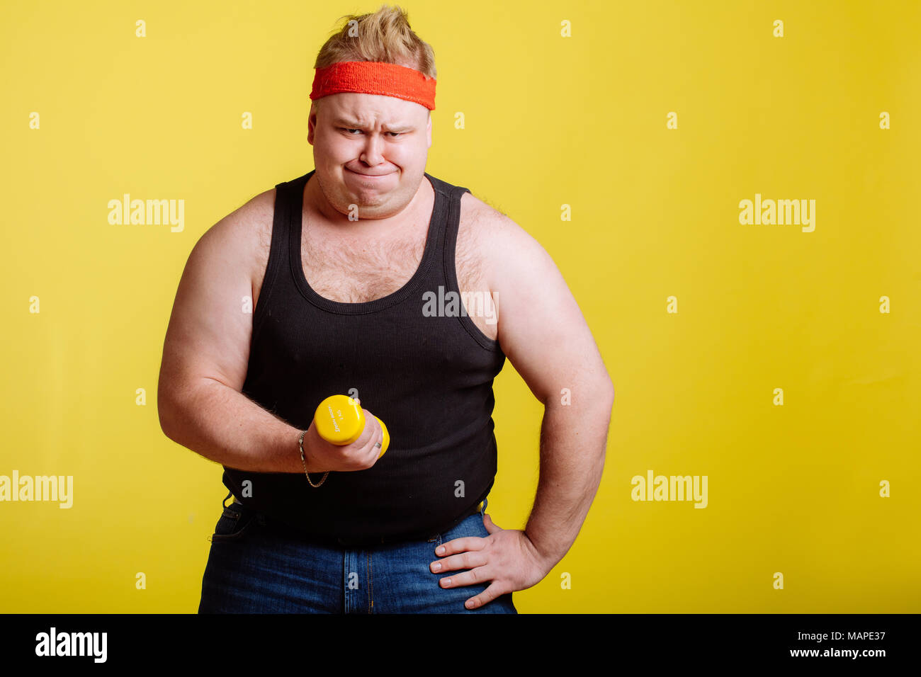 Fat man exercise hi-res stock photography and images - Alamy