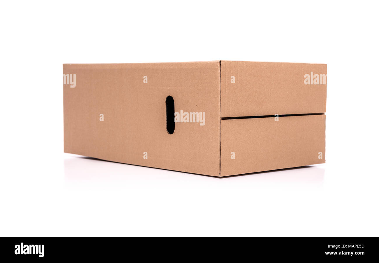 Cardboard mail box isolated on a white background Stock Photo - Alamy