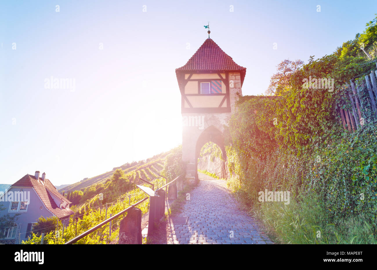 Medieval tower in Esslingen am Neckar, Germany Stock Photo - Alamy