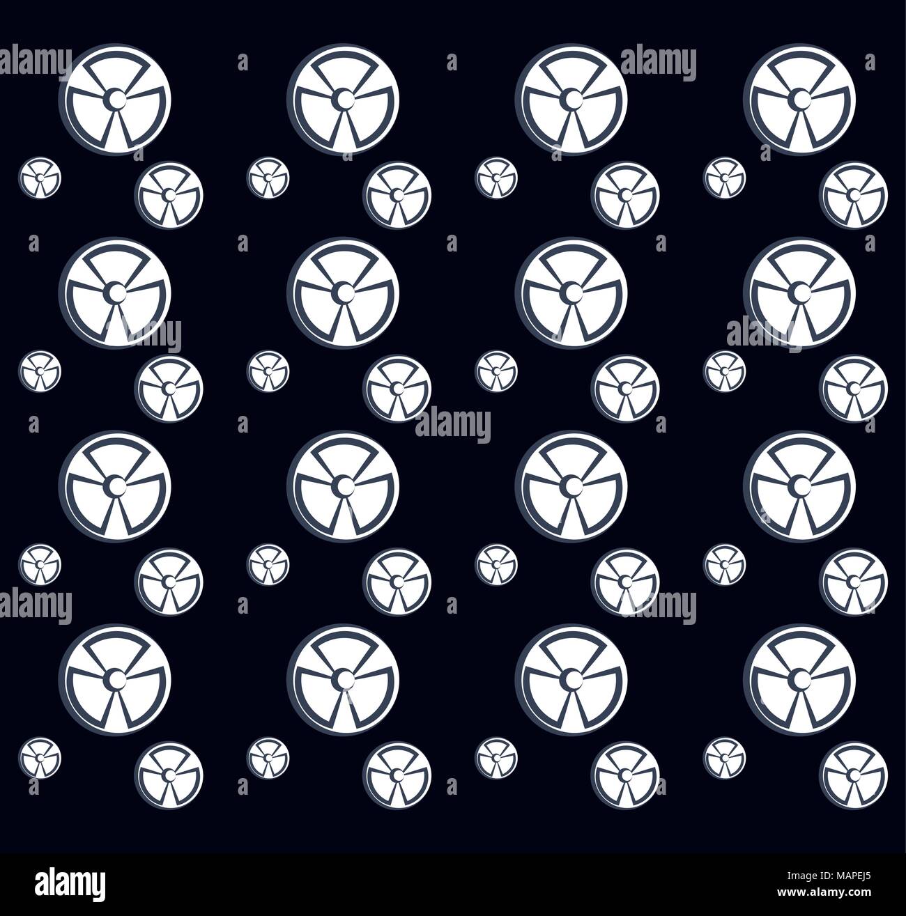 nuclear symbols background, black and white design. vector illustration ...