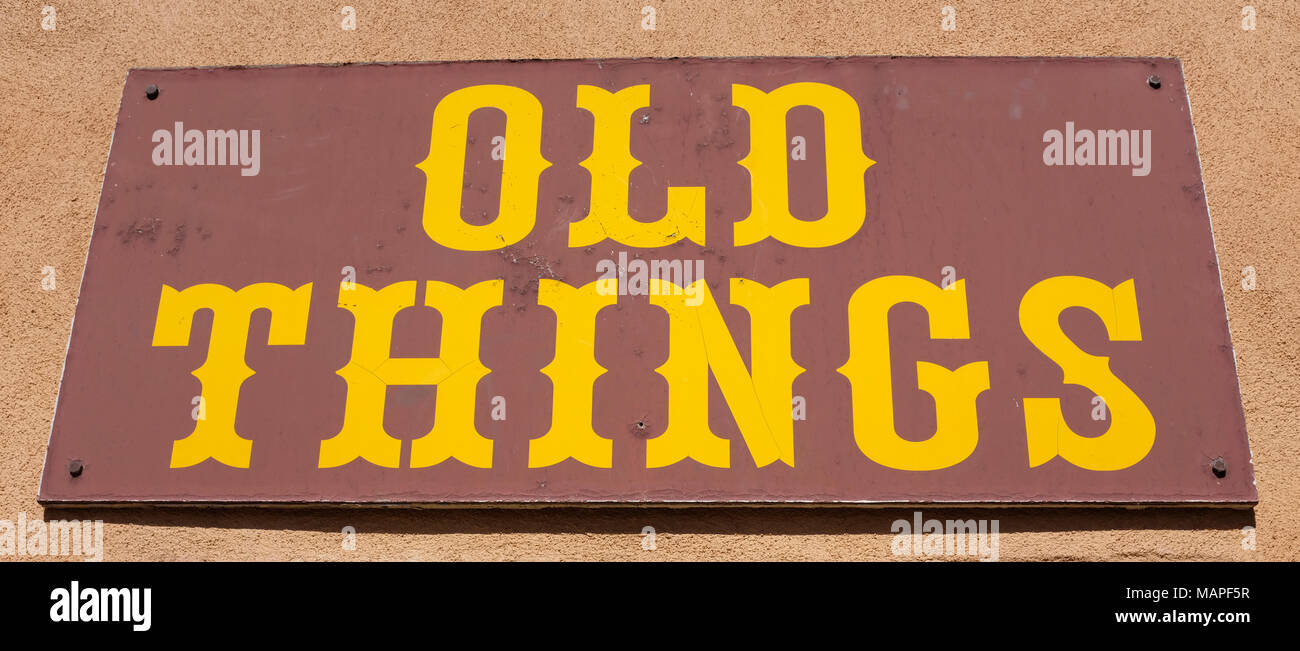 storefront sign saying "Old Things Stock Photo - Alamy