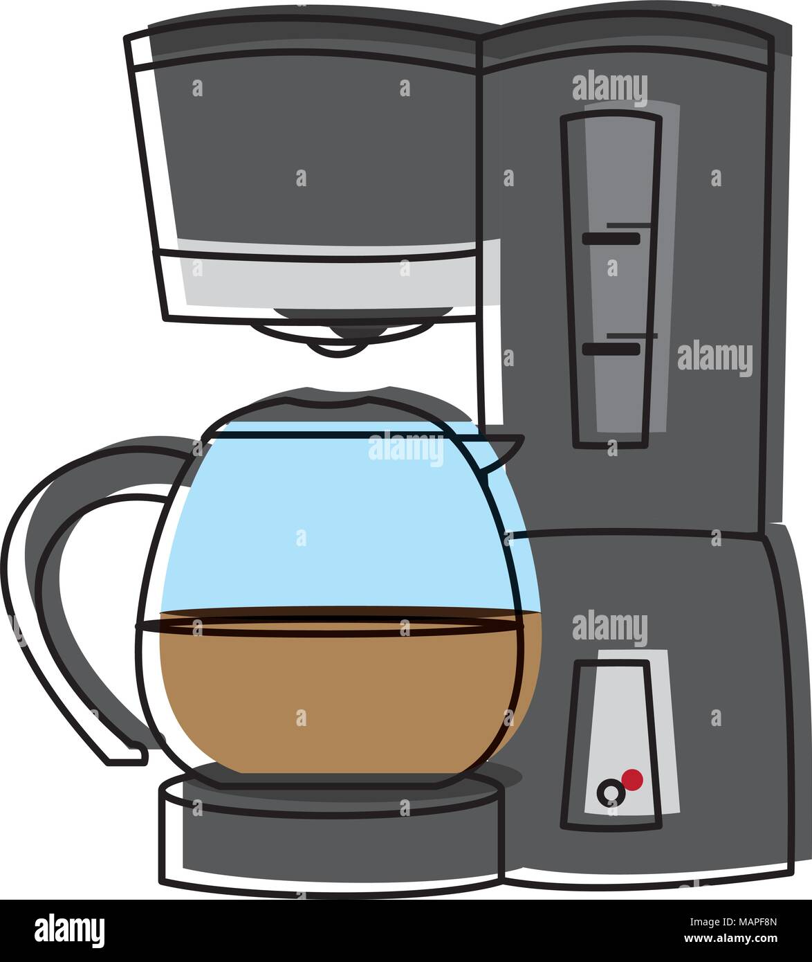 moved color coffee maker machine object with jar vector illustration ...