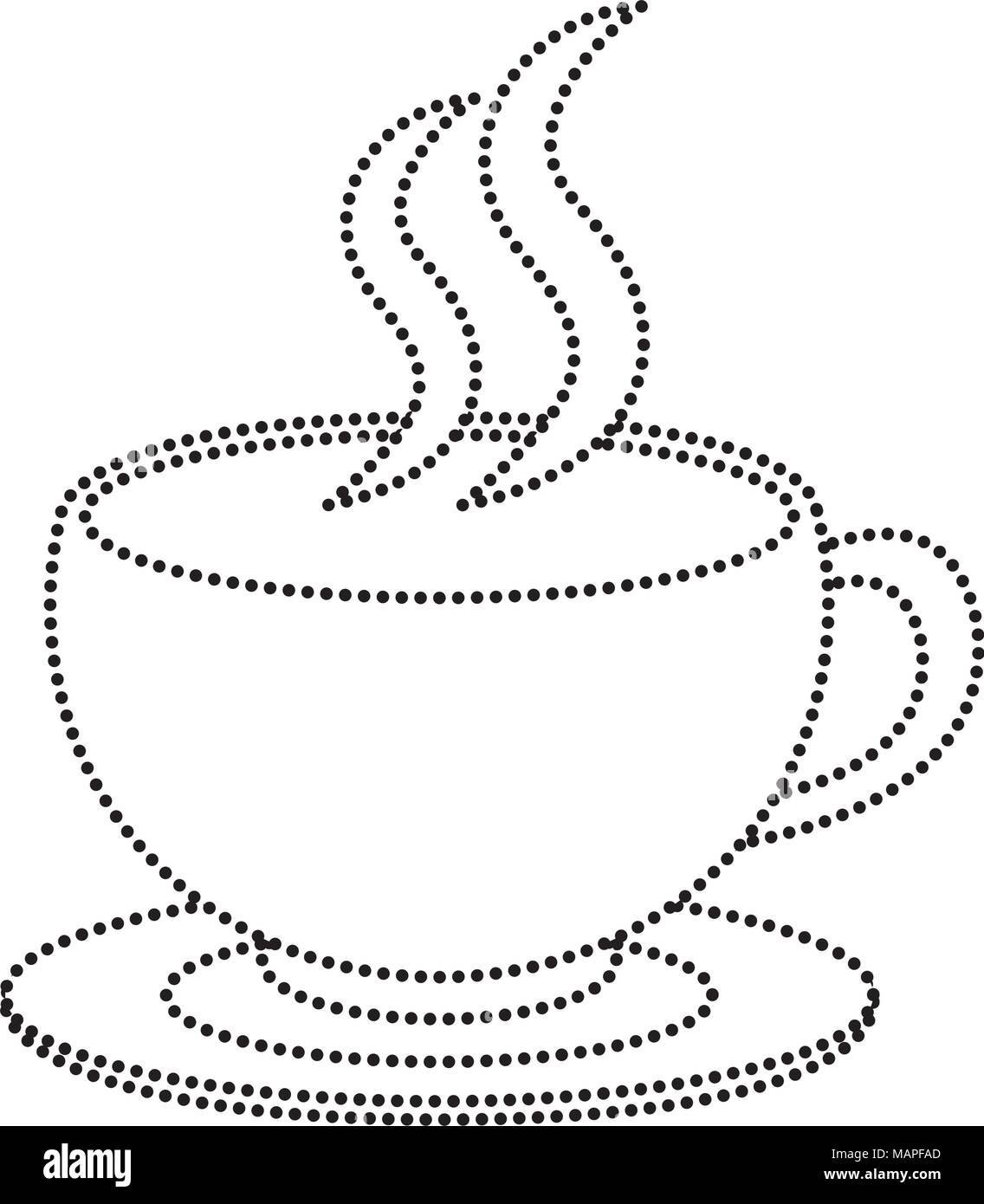 dotted shape coffee cup frash and hot beverage vector illustration ...