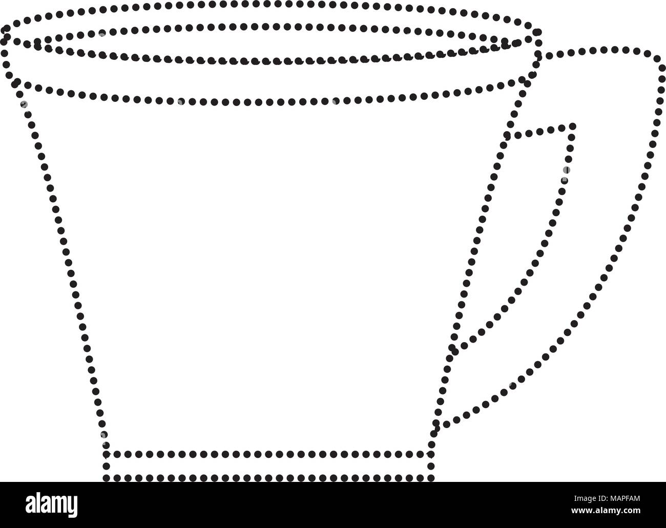 dotted shape healthy and hot tea cup beverage vector illustration Stock ...