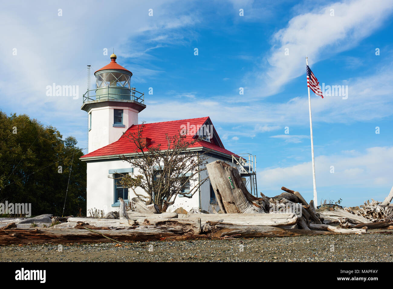 Lighthouse, Point Robinson, Vashon Island, Wasington, USA Stock Photo ...