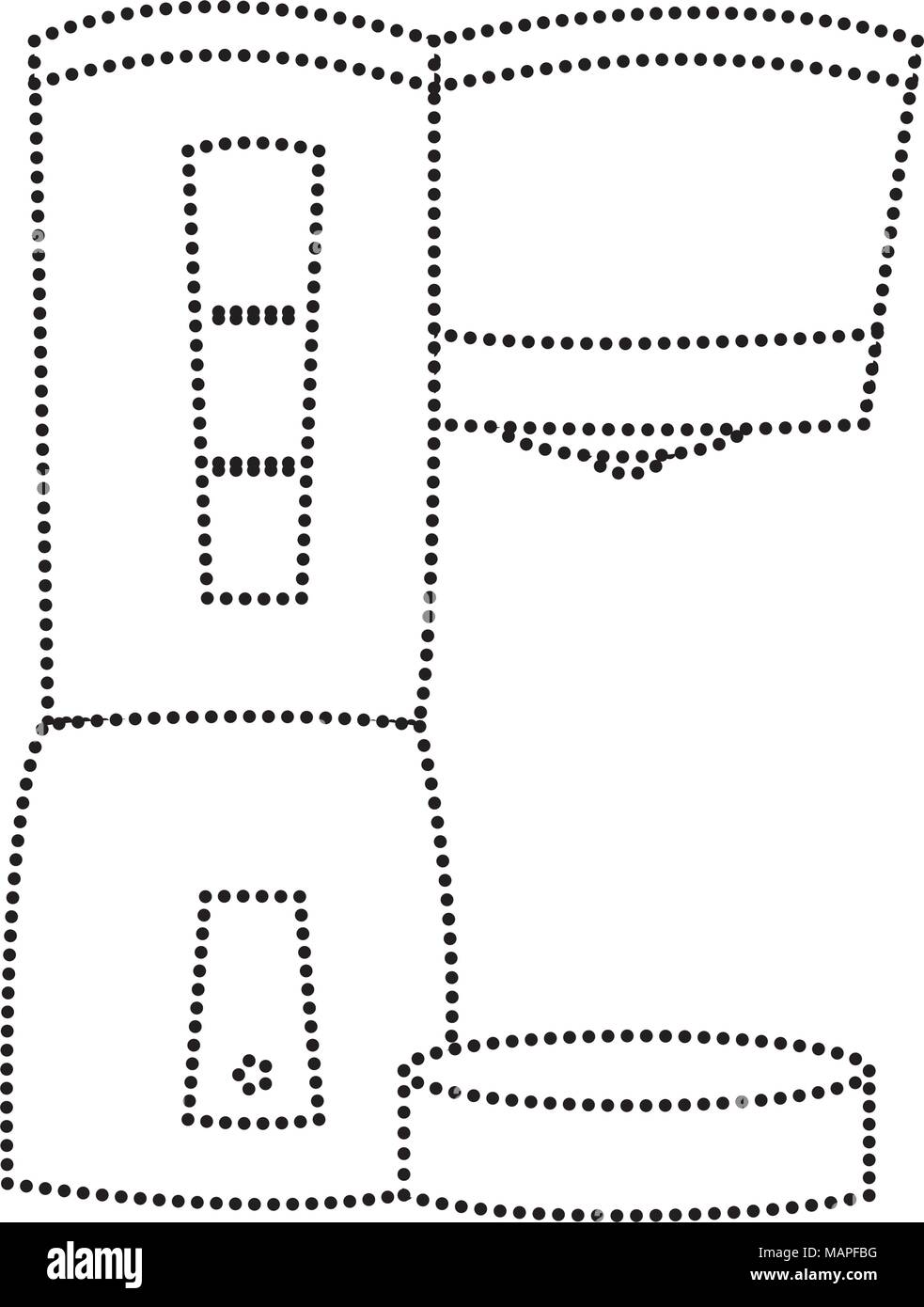 dotted shape coffee maker machine object design vector illustration ...