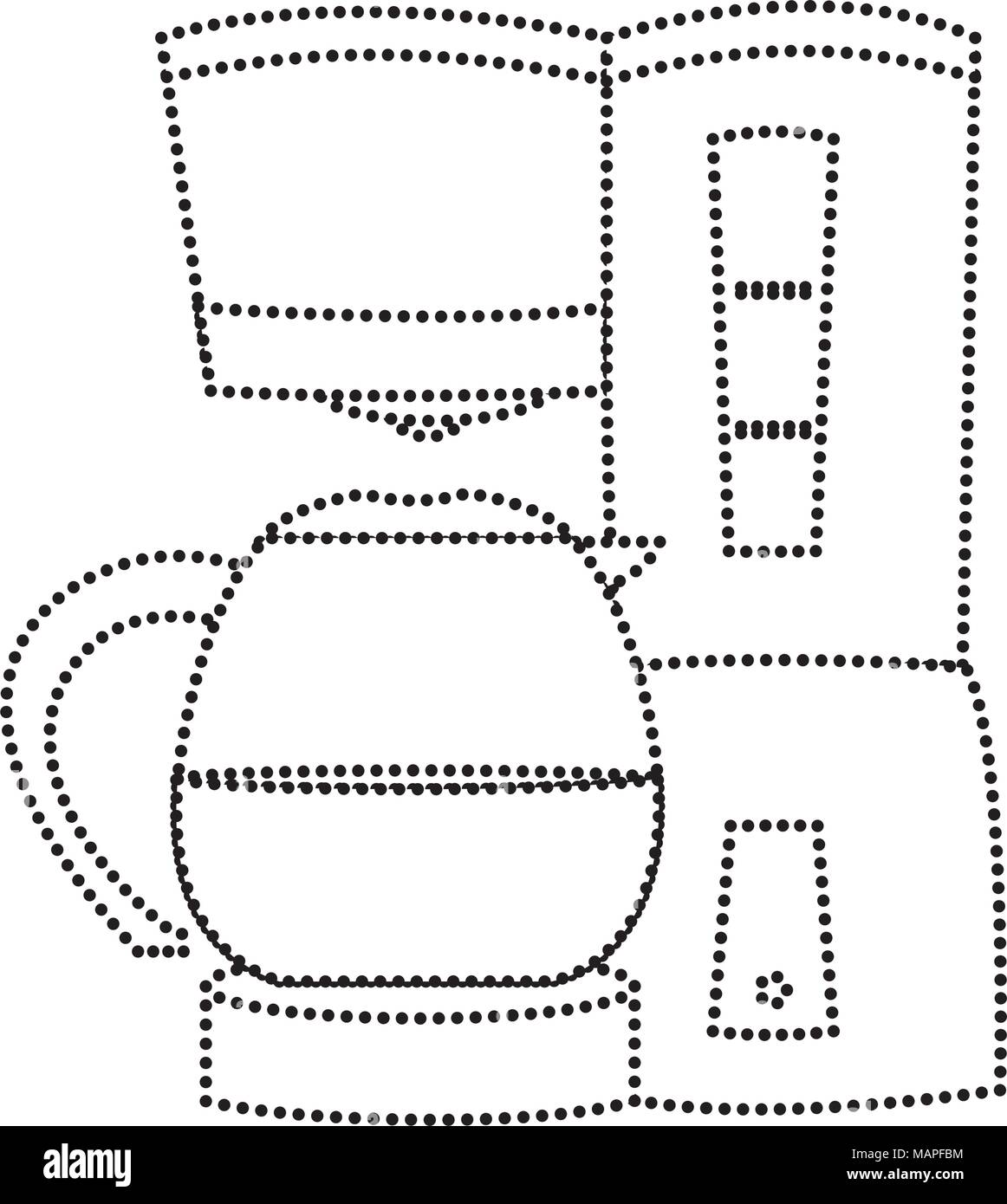 dotted shape coffee maker machine object with jar vector illustration ...