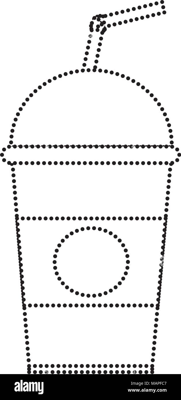 dotted shape espresso coffee plastic cup beverage vector illustration ...