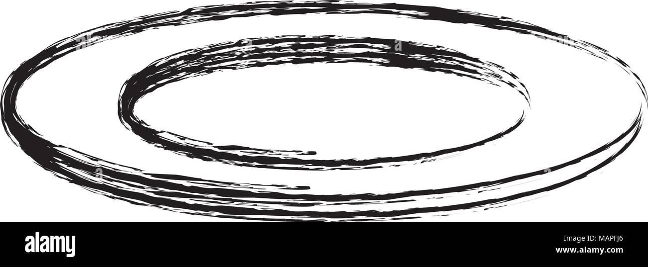 grunge circle porcelain plate object design vector illustration Stock ...