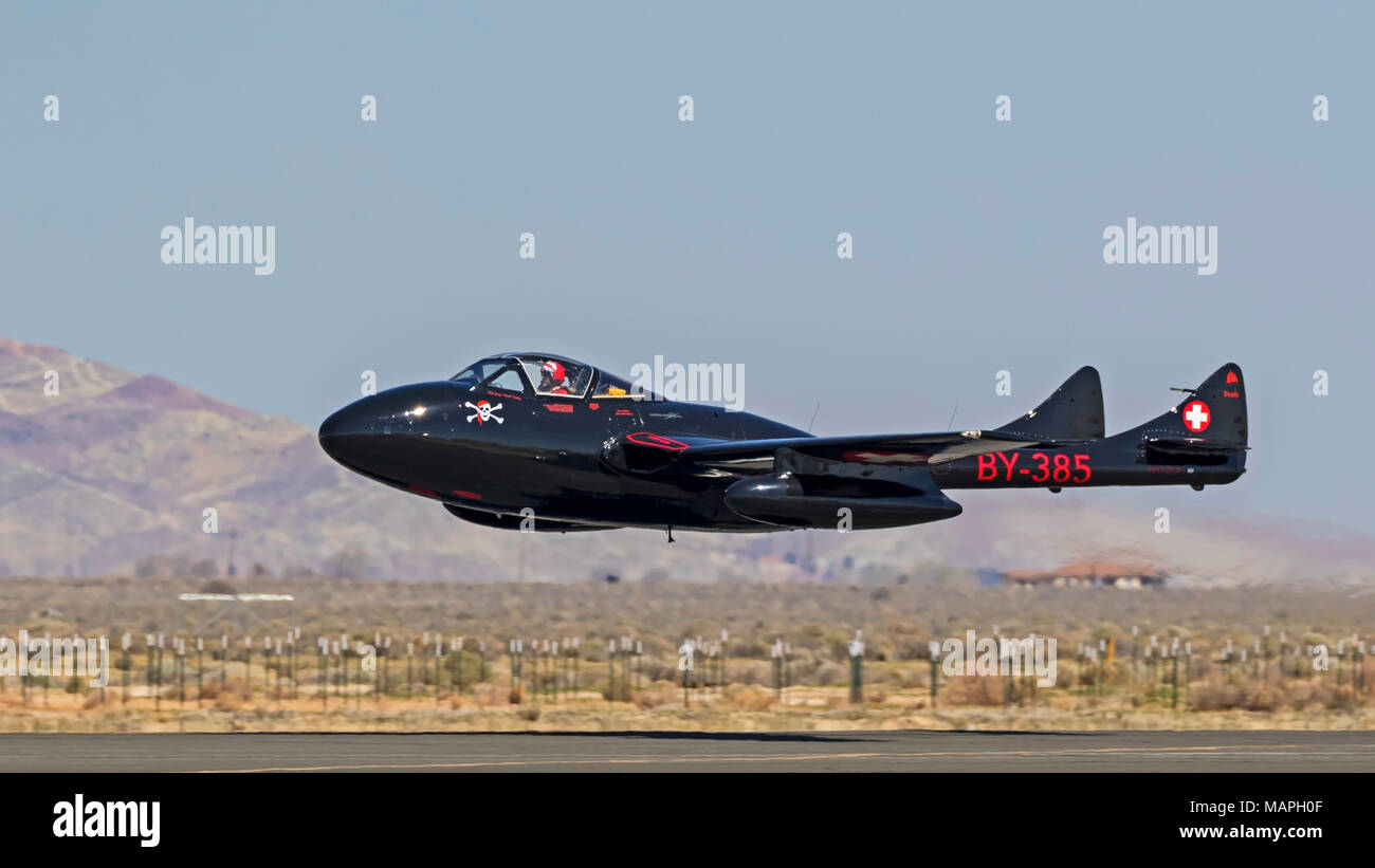 Jet Havilland DH-115 Vampire single engine fighter Stock Photo - Alamy