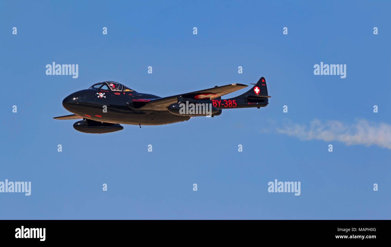 Jet Havilland DH-115 Vampire single engine fighter Stock Photo - Alamy