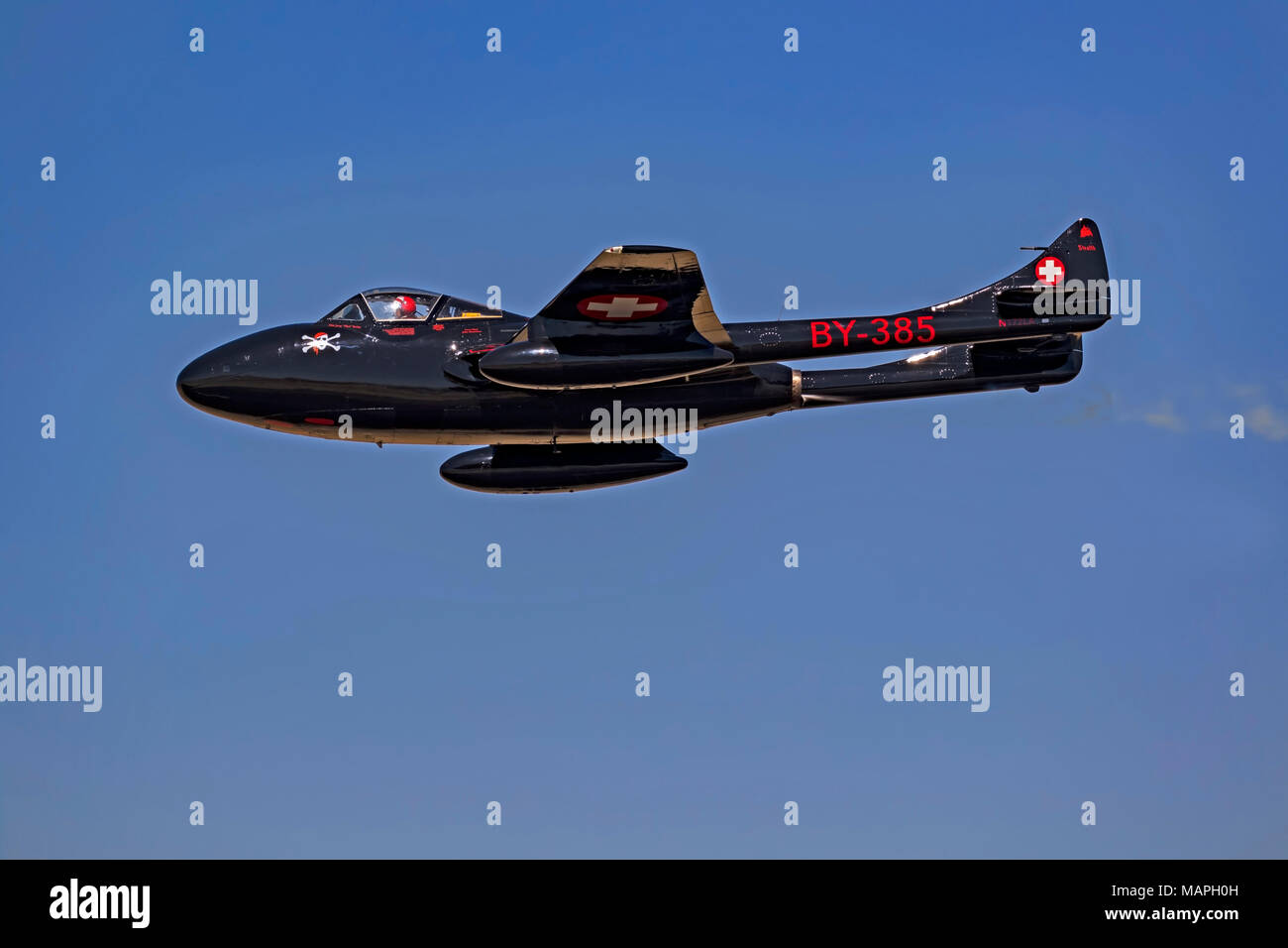 Jet Havilland DH-115 Vampire single engine fighter Stock Photo - Alamy