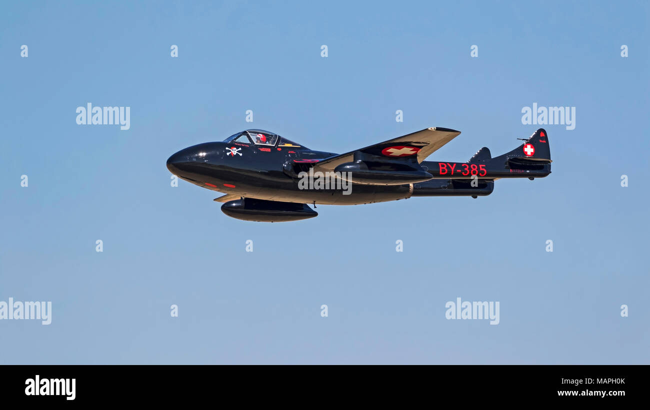 Jet Havilland DH-115 Vampire single engine fighter Stock Photo - Alamy