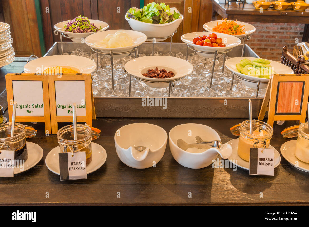 Buffet display breakfast hotel green hi-res stock photography and ...