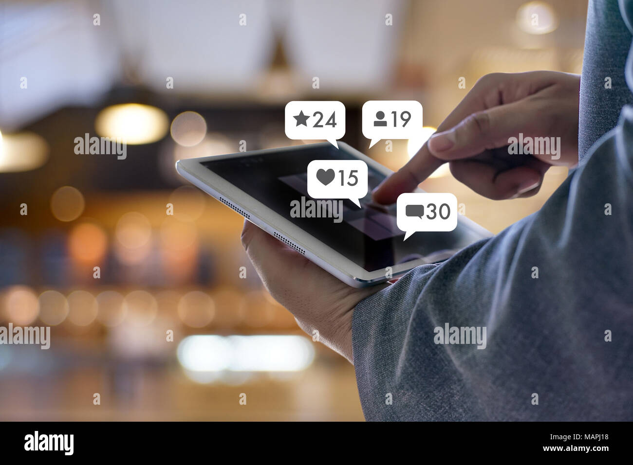 Social media icons network connections hi-res stock photography and ...