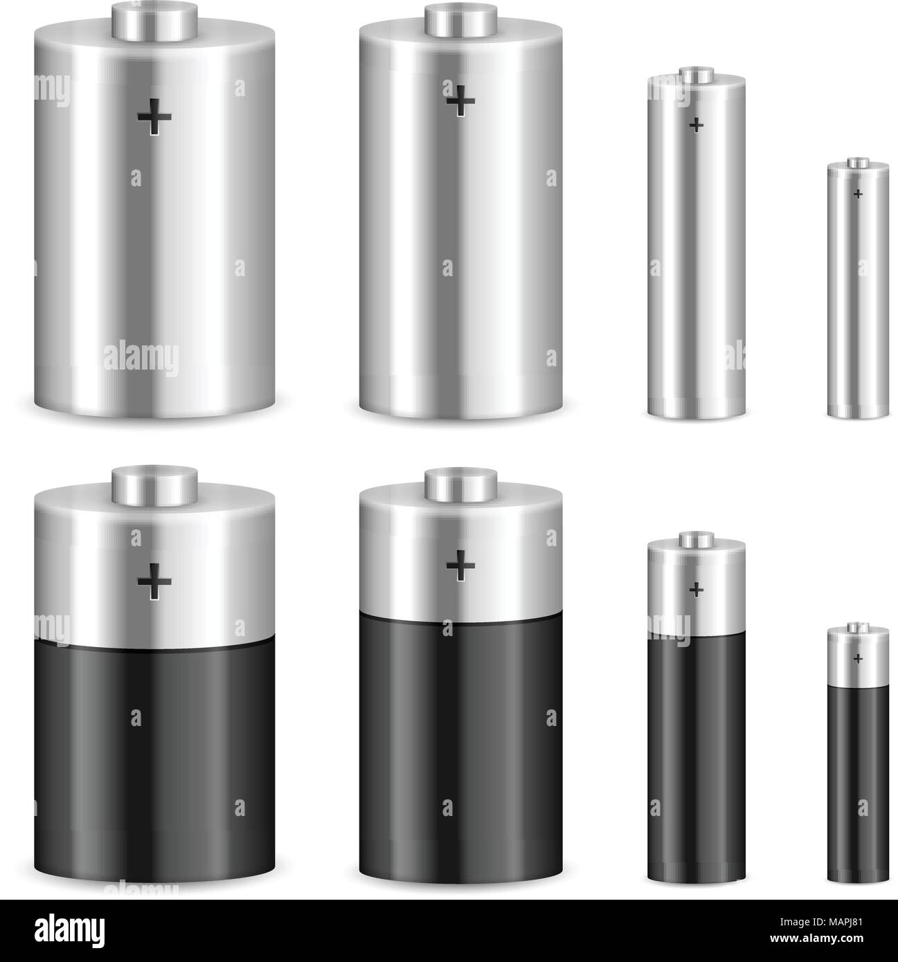Battery set on a white background. Vector illustration Stock Vector ...