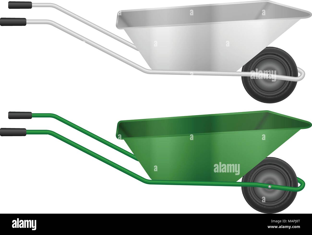 Construction wheelbarrow set on a white background. Vector illustration ...