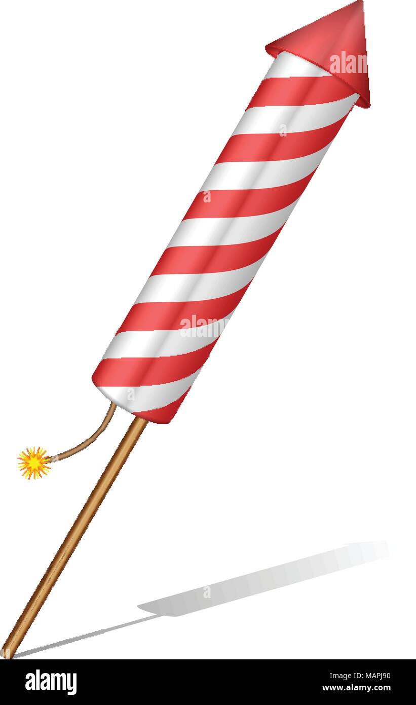 Firework rocket on a white background. Vector illustration Stock Vector ...