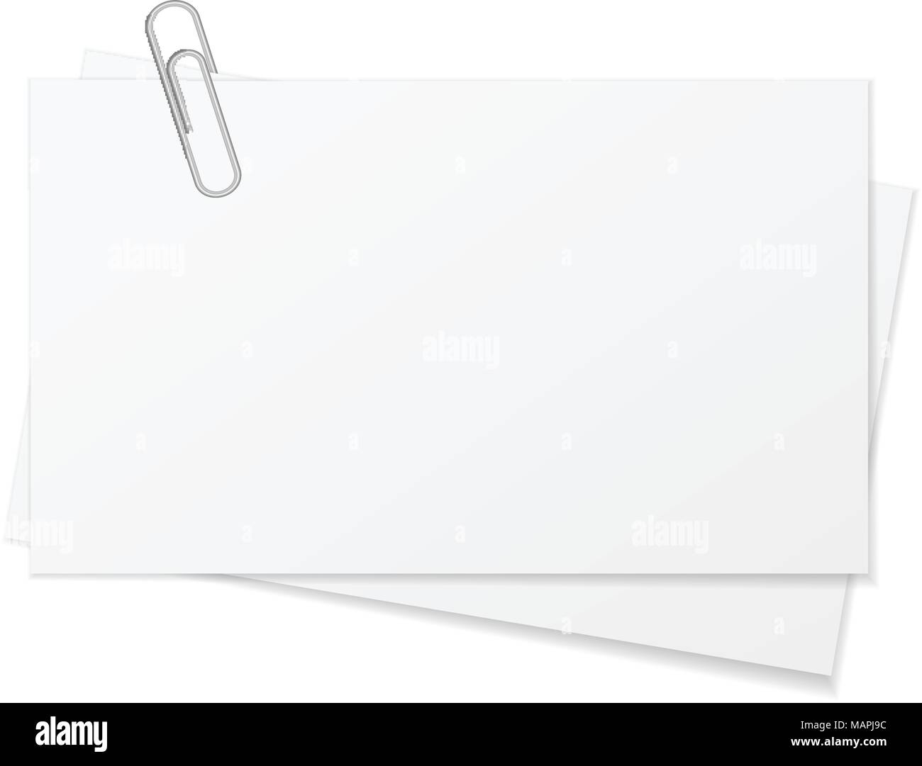 Paper sheet and paper clip on a white background Stock Vector Image ...