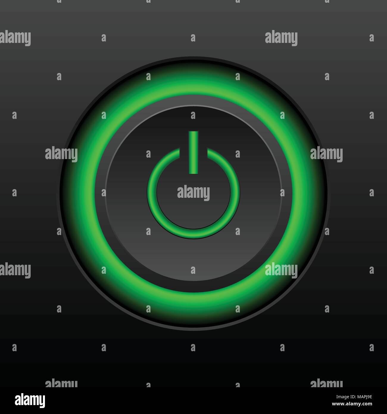 Power button knob on a black background Stock Vector Image & Art - Alamy