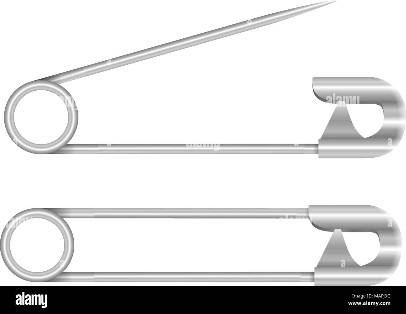 Safety pin set on a white background Stock Vector Image & Art - Alamy