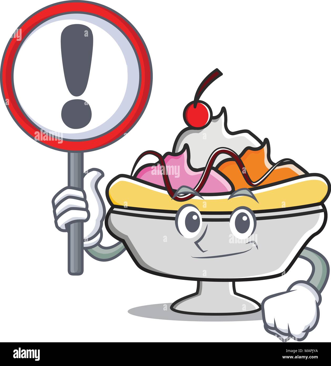 With sign banana split character cartoon Stock Vector Image & Art - Alamy