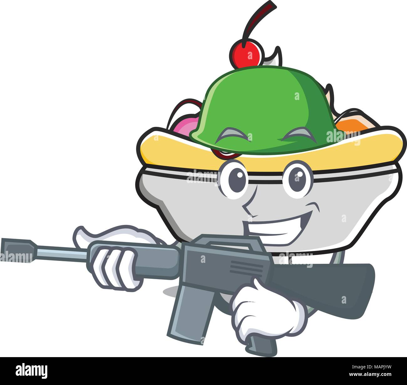 Army banana split character cartoon Stock Vector Image & Art - Alamy