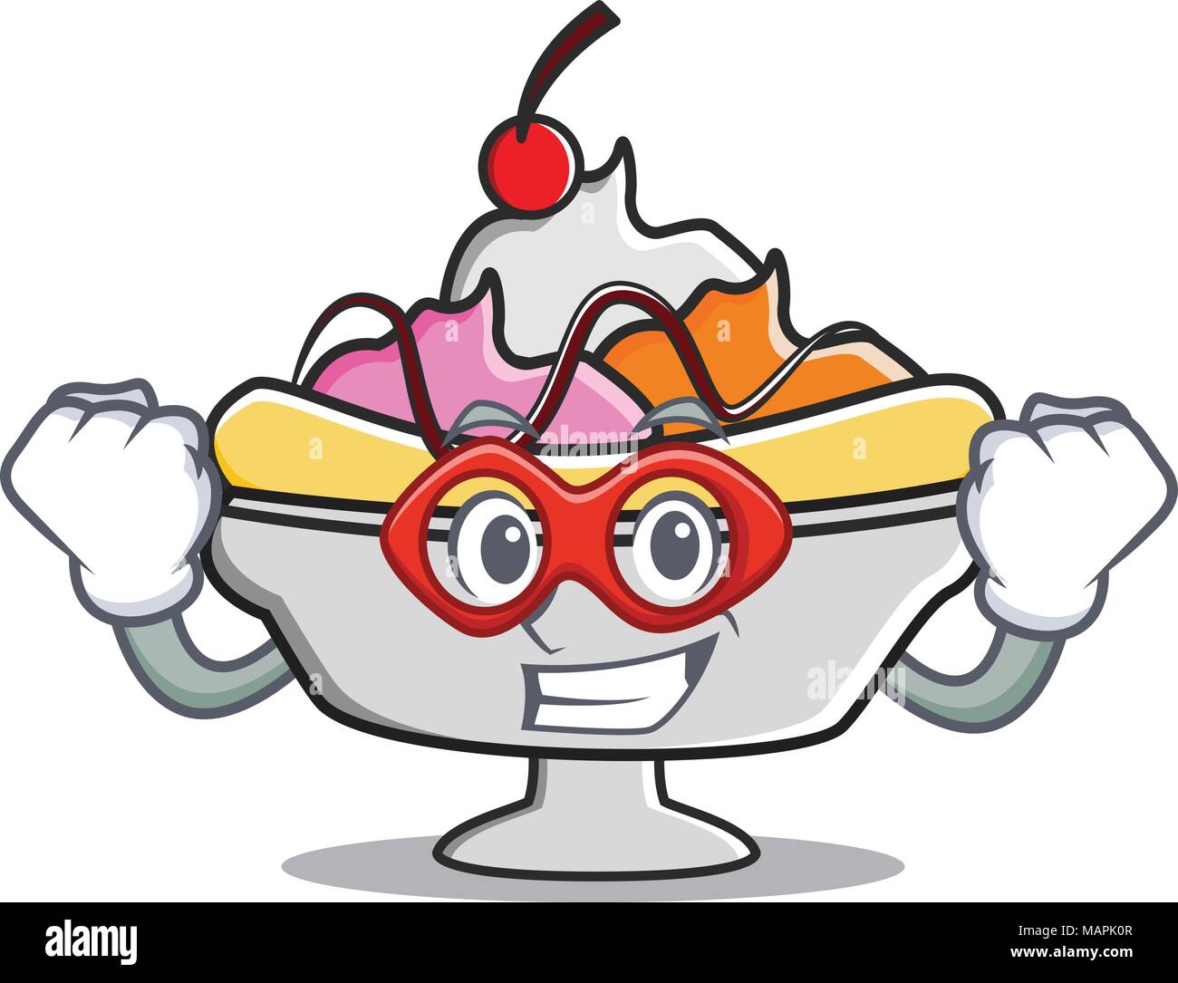 Super hero banana split character cartoon Stock Vector Image & Art - Alamy