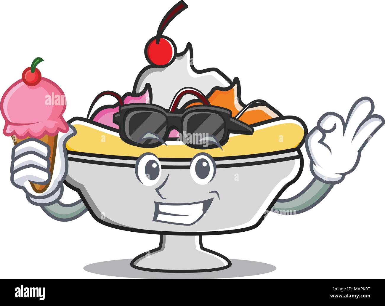 Ice cream cool banana split character cartoon Stock Vector Image & Art ...