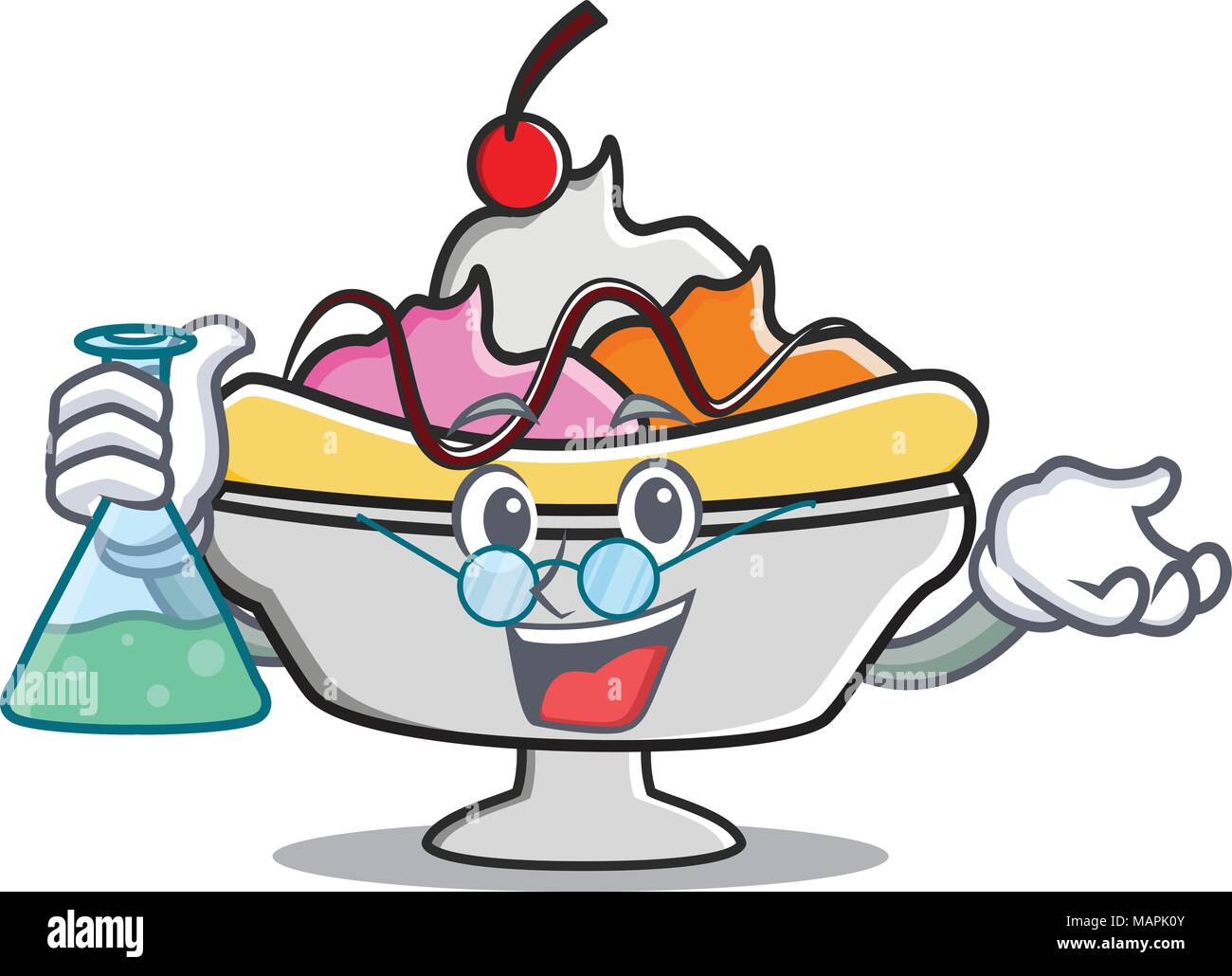Professor banana split character cartoon Stock Vector Image & Art - Alamy