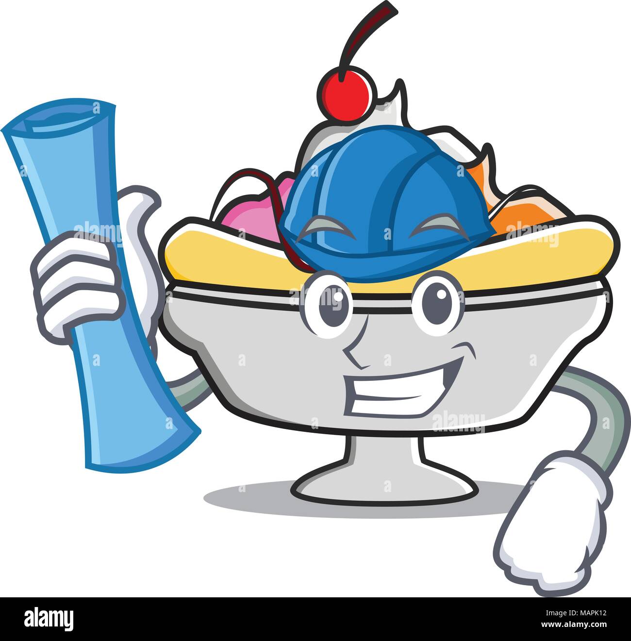Architect banana split character cartoon Stock Vector Image & Art - Alamy