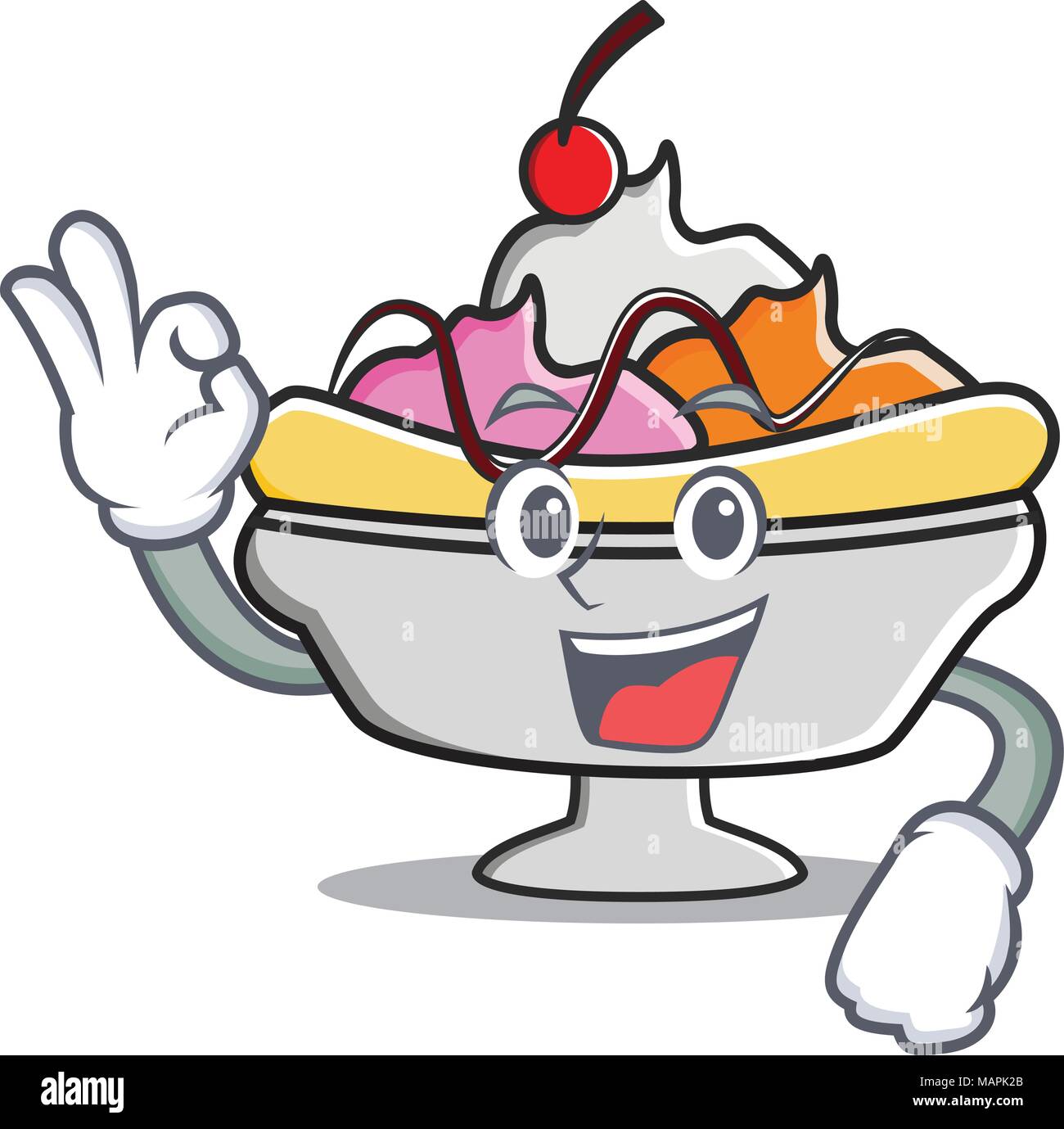 Okay banana split character cartoon Stock Vector Image & Art - Alamy