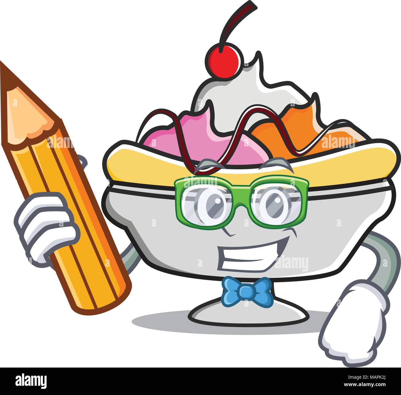 Student banana split character cartoon Stock Vector Image & Art - Alamy