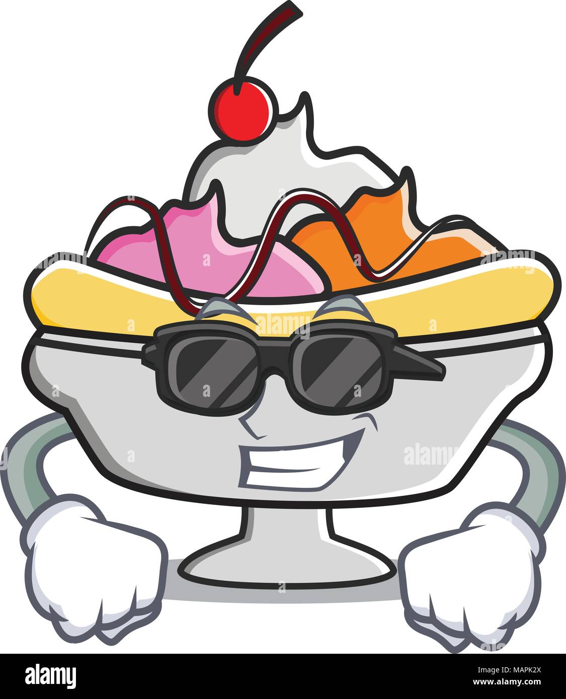 Super cool banana split character cartoon Stock Vector Image & Art - Alamy
