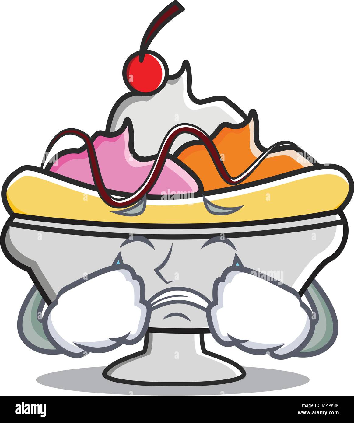 Crying banana split mascot cartoon Stock Vector Image & Art - Alamy