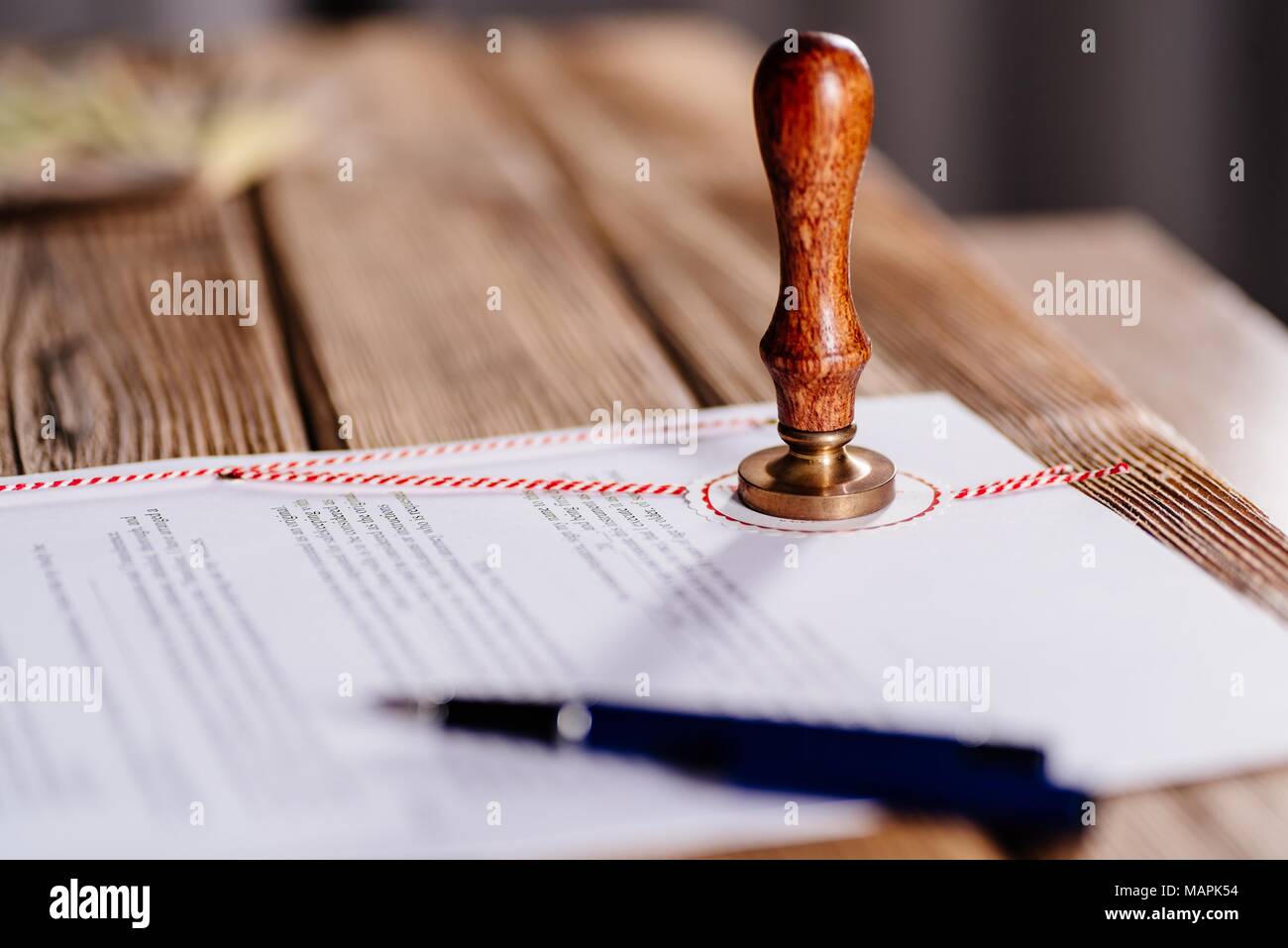 Notary public ink stamp on document. Law concept Stock Photo - Alamy