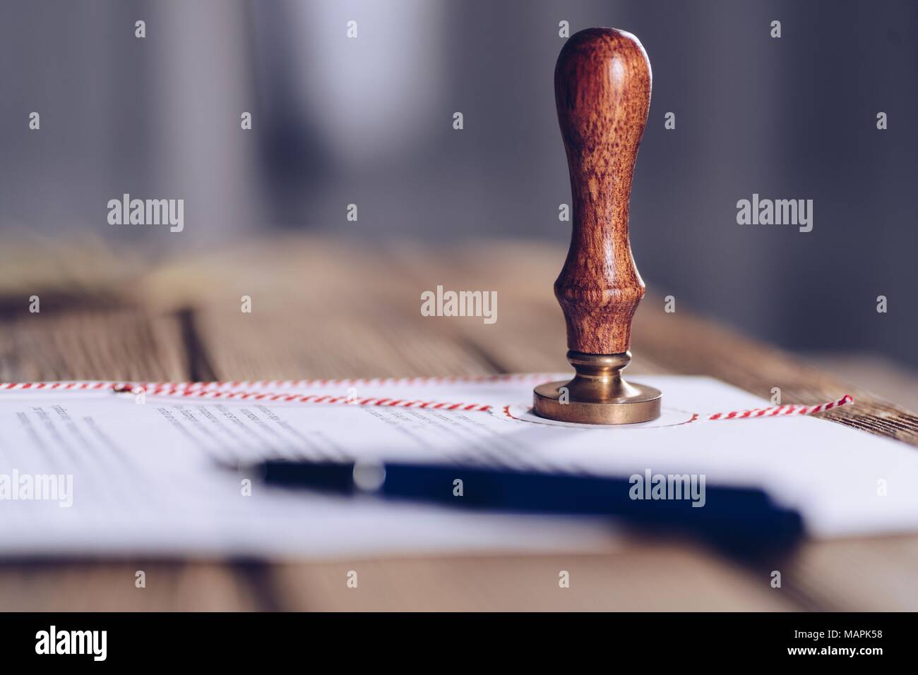 Notary public ink stamp on document. Law concept Stock Photo - Alamy