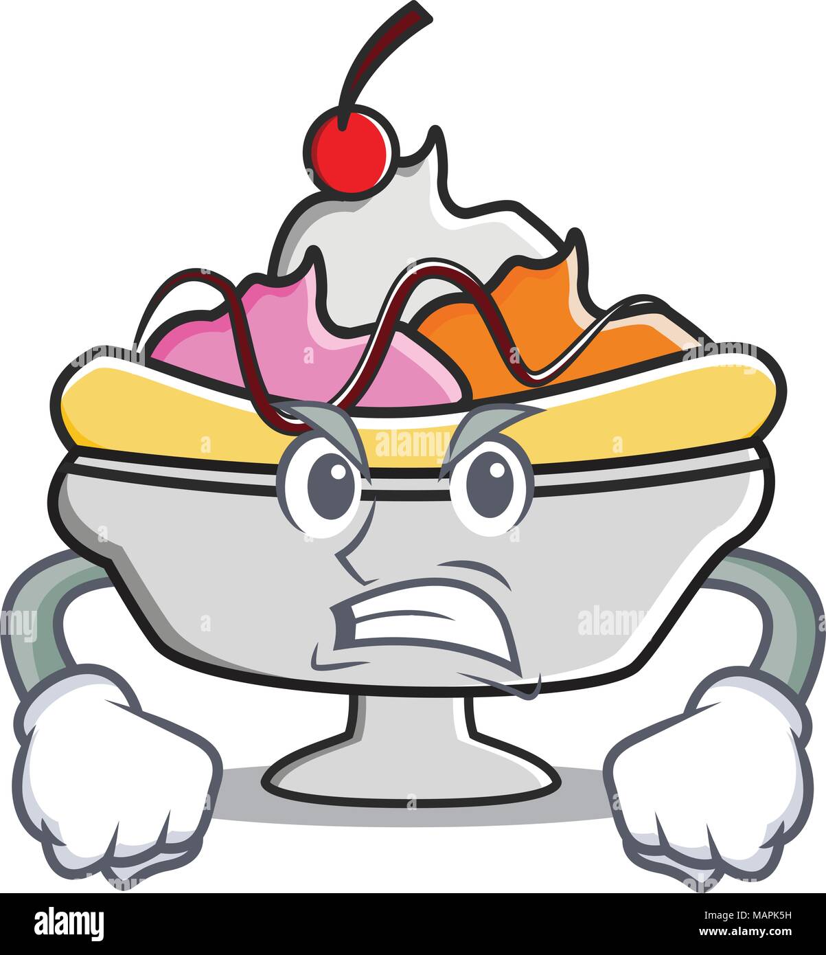 Angry banana split mascot cartoon Stock Vector Image & Art - Alamy