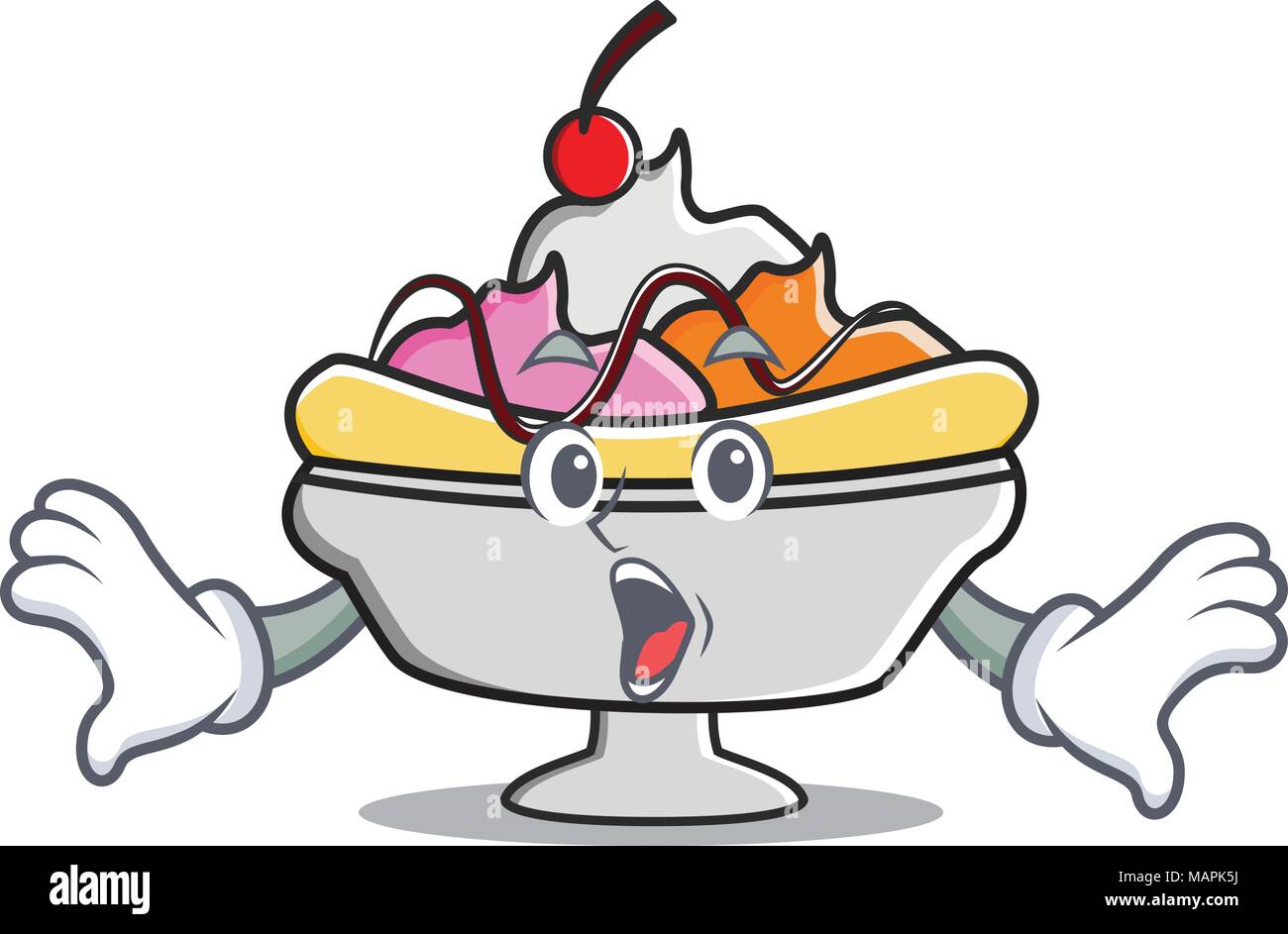 Surprised banana split mascot cartoon Stock Vector Image & Art - Alamy