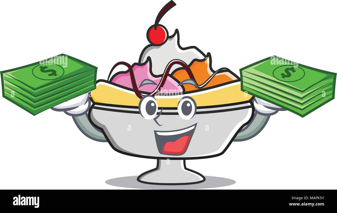 With money banana split mascot cartoon Stock Vector Image & Art - Alamy
