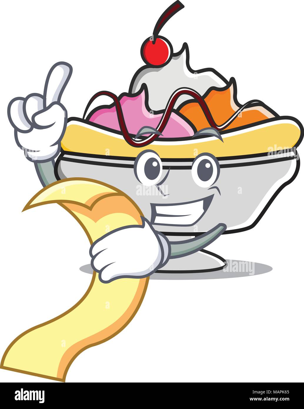 With menu banana split mascot cartoon Stock Vector Image & Art - Alamy