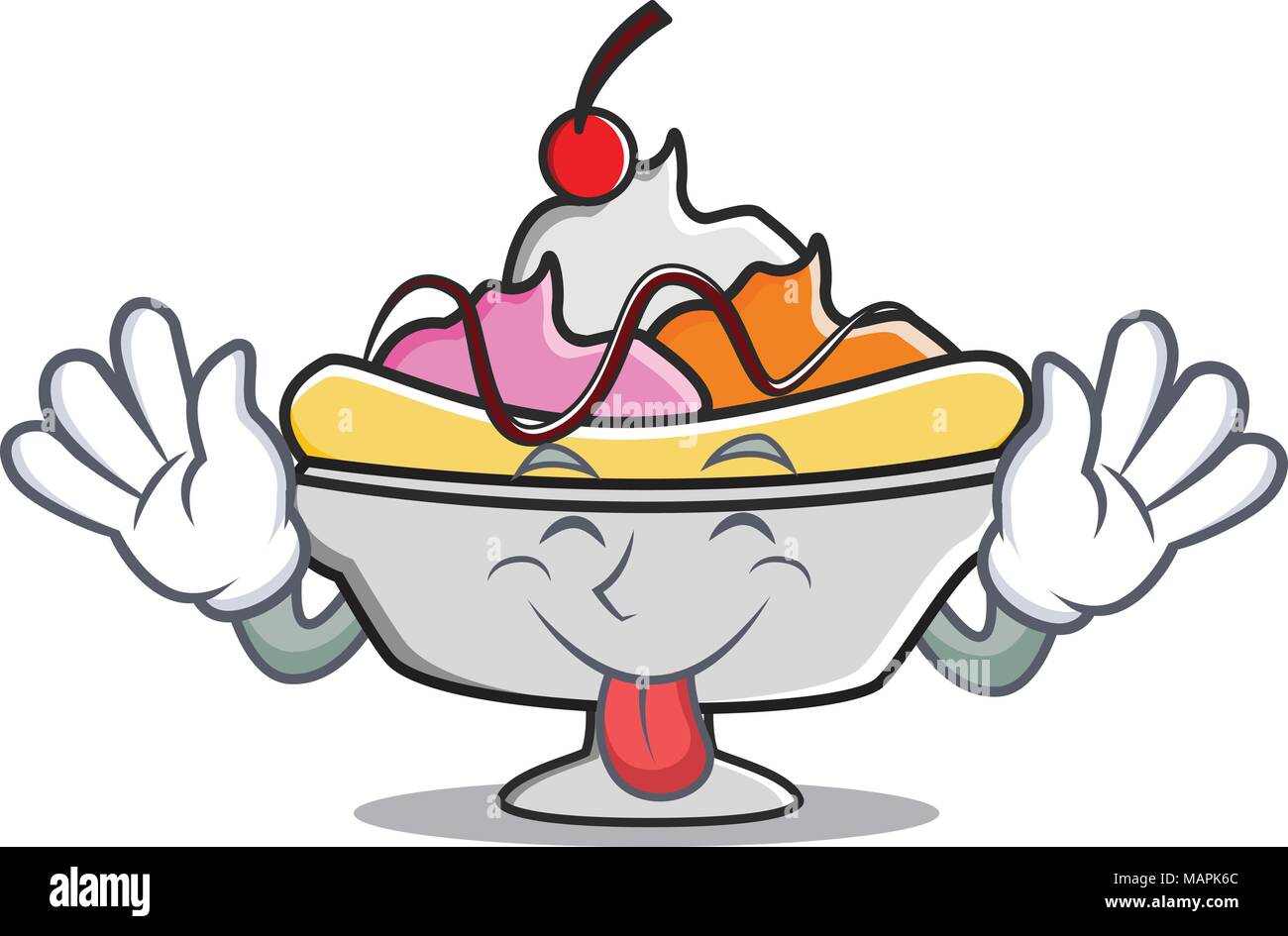 Tongue out banana split mascot cartoon Stock Vector Image & Art - Alamy