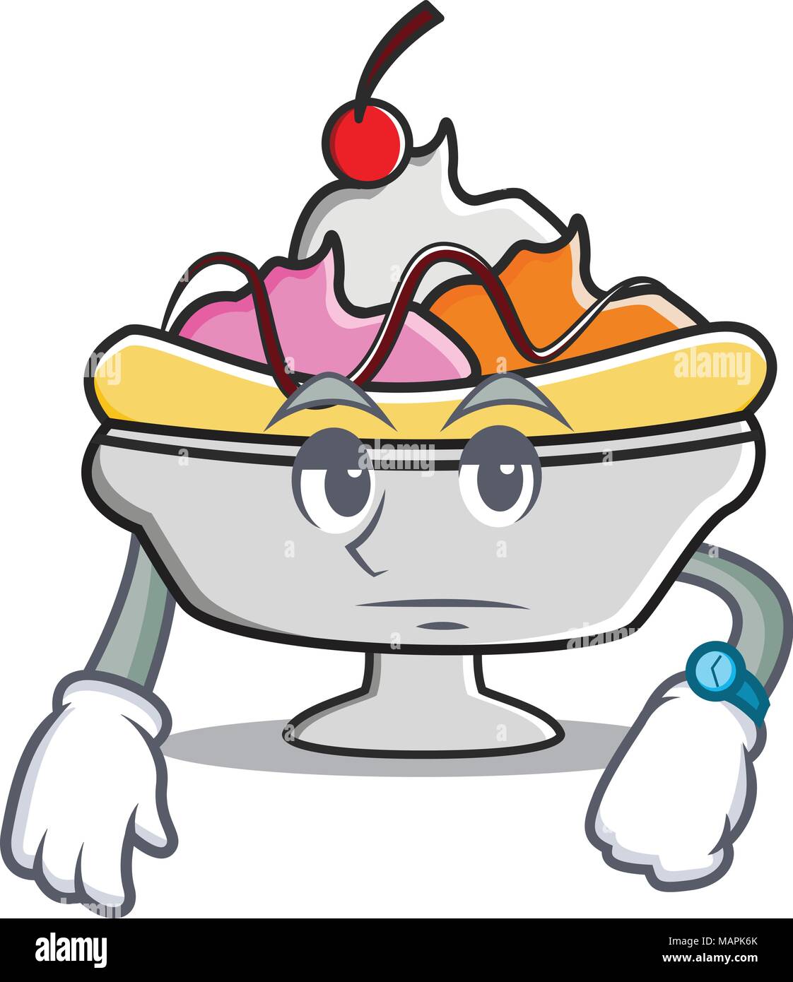 Waiting banana split mascot cartoon Stock Vector Image & Art - Alamy